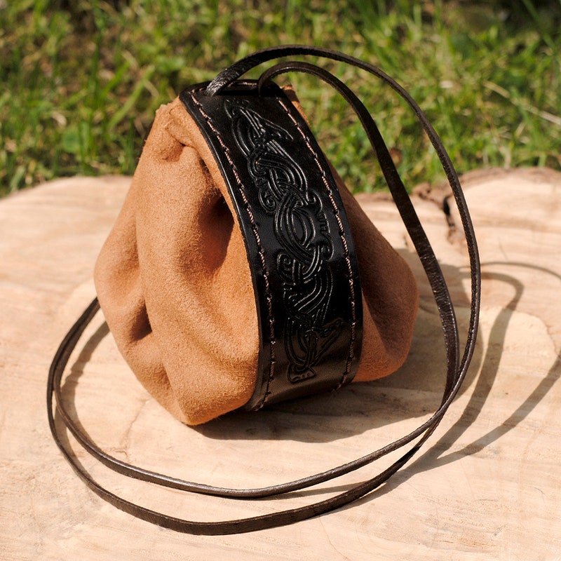 Leather Drawstring Pouch - Etsy