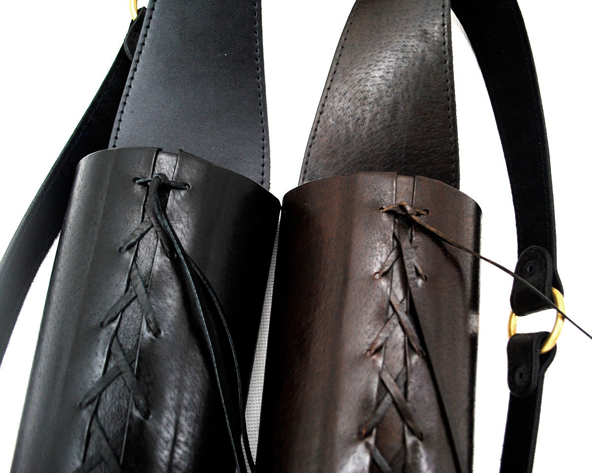 Leather Semicircular Back Quiver Lace-up Version - Etsy