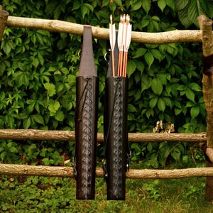Leather, Semicircular Back Quiver - Lace-up Version - Etsy