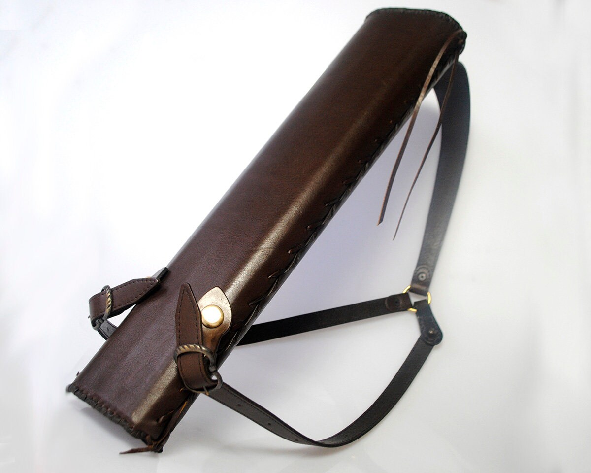 Elliptical Back Quiver Made of Natural Leather - Etsy