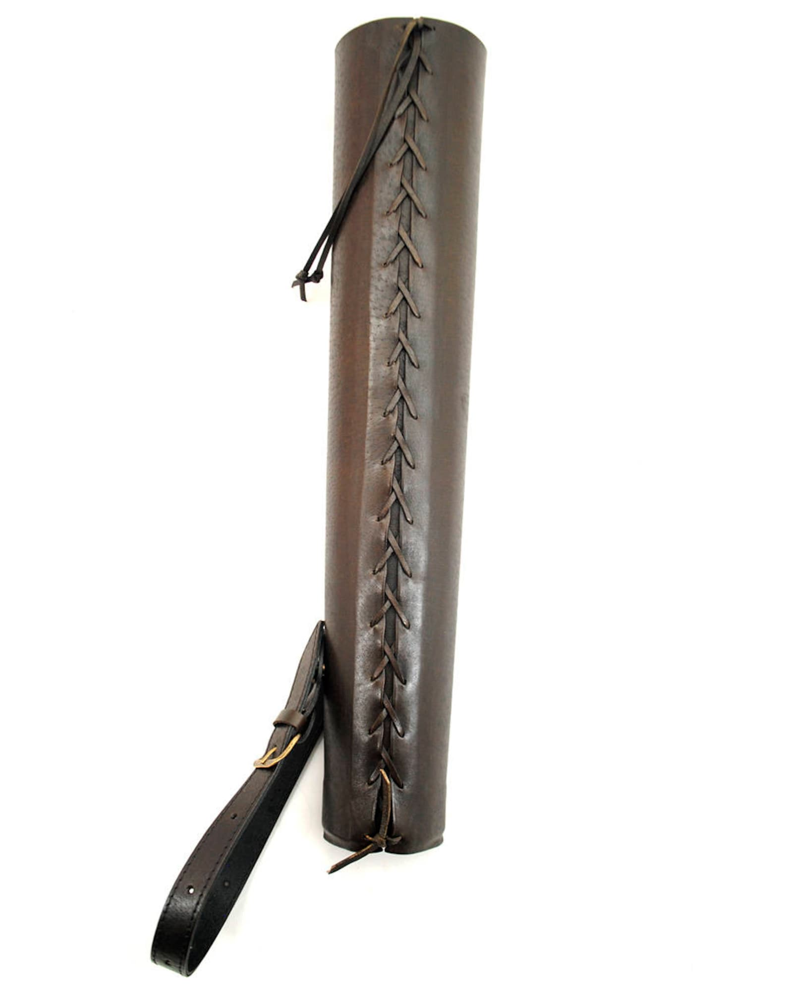 Leather Semicircular Back Quiver Lace-up Version - Etsy