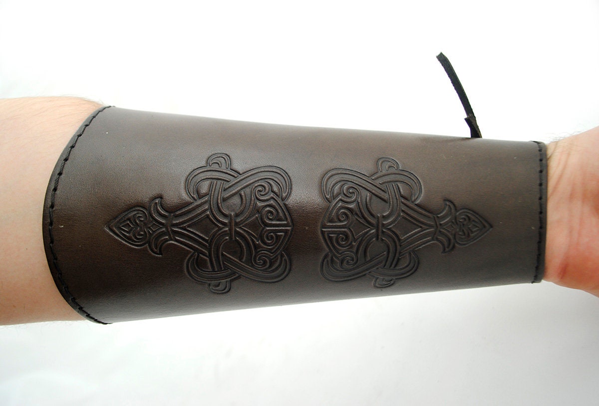 Viking Archery Arm Guard - Laced With Leather Cord - Etsy