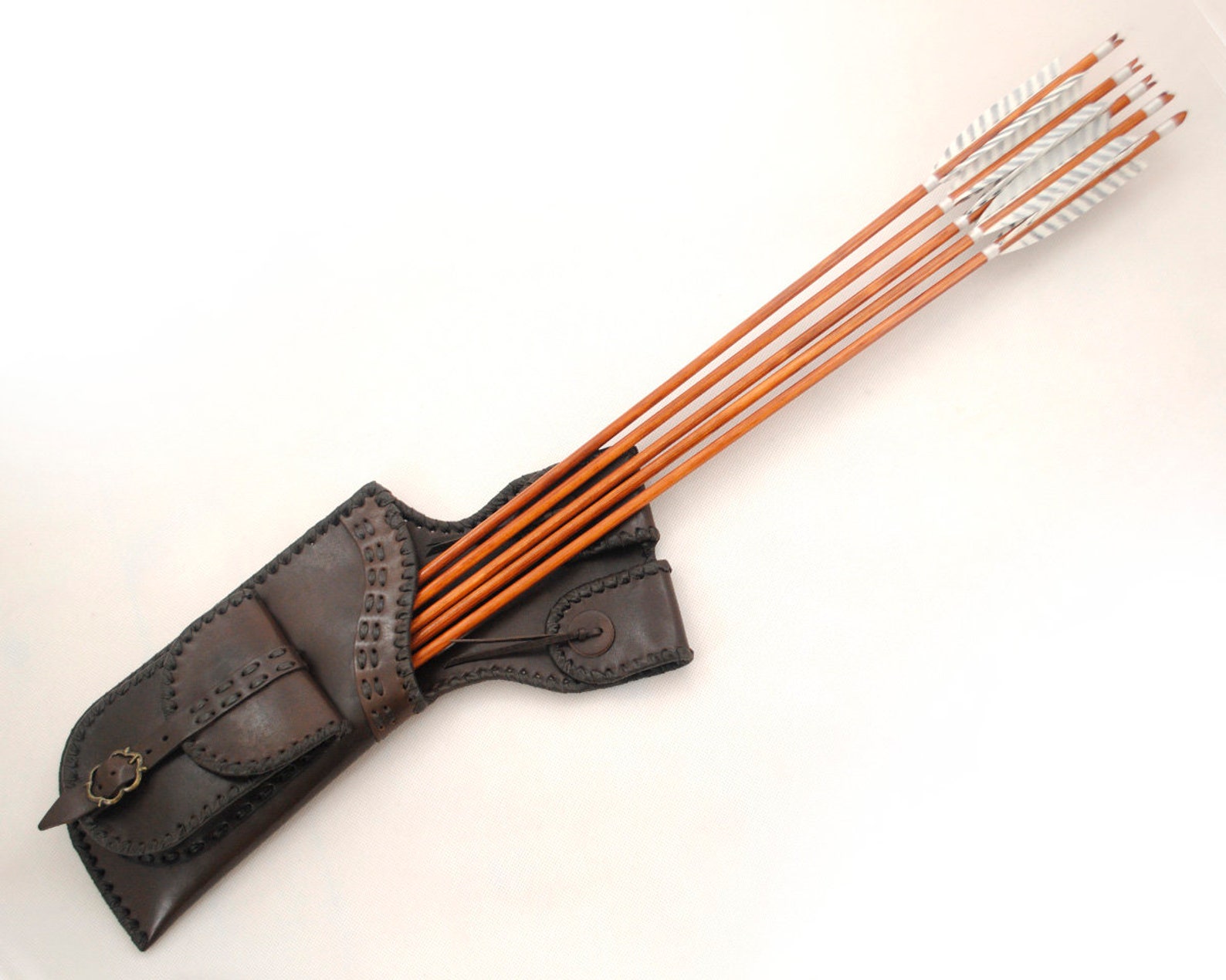 Leather Side Quiver field With Pouch - Etsy