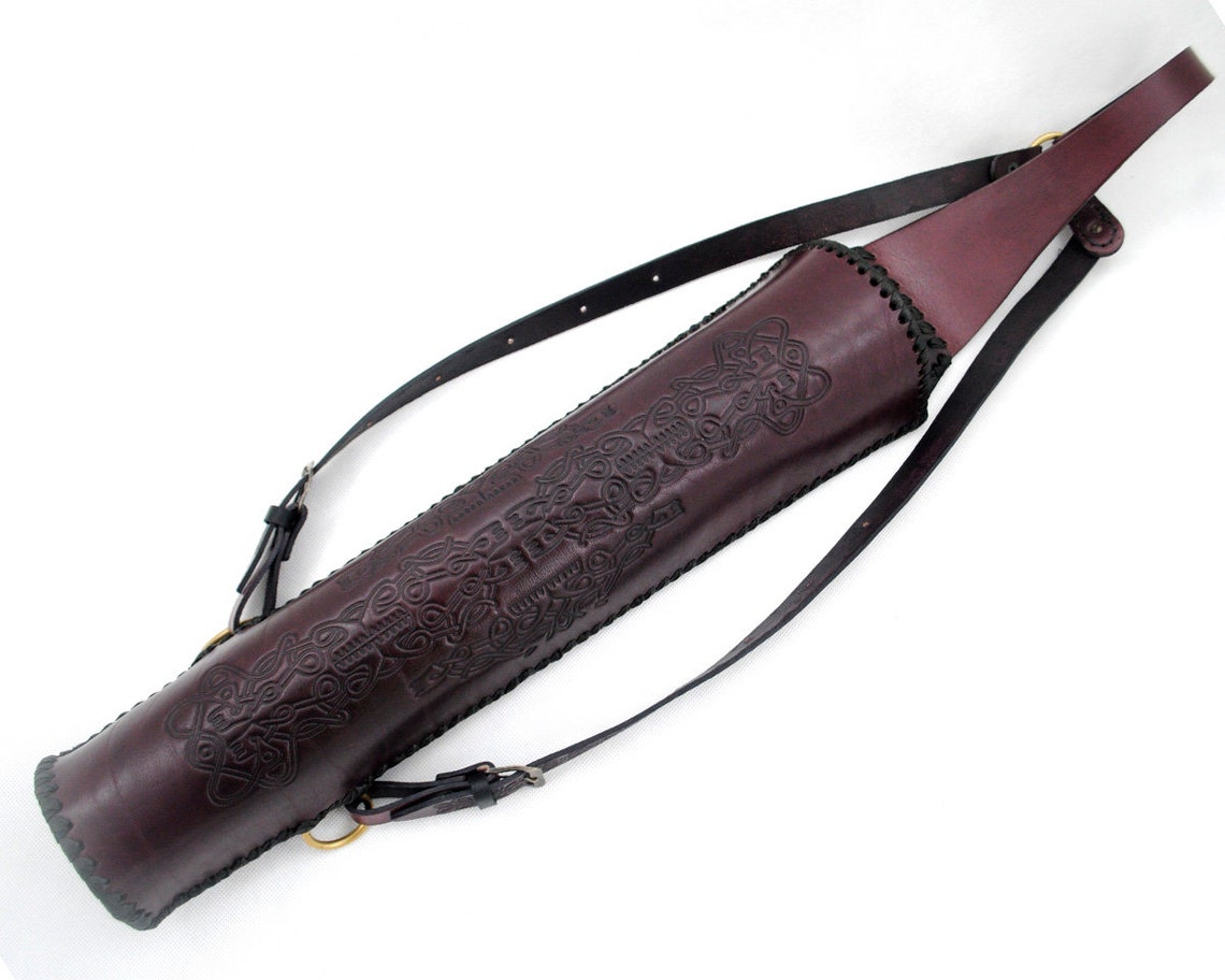 Celtic Gotland Quiver Natural Leather Laced Edges Archery - Etsy