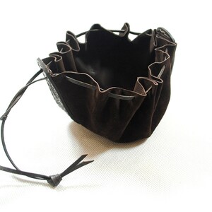 Medieval Suede Drawstring Pouch With Ornamented Leather Strap - Etsy