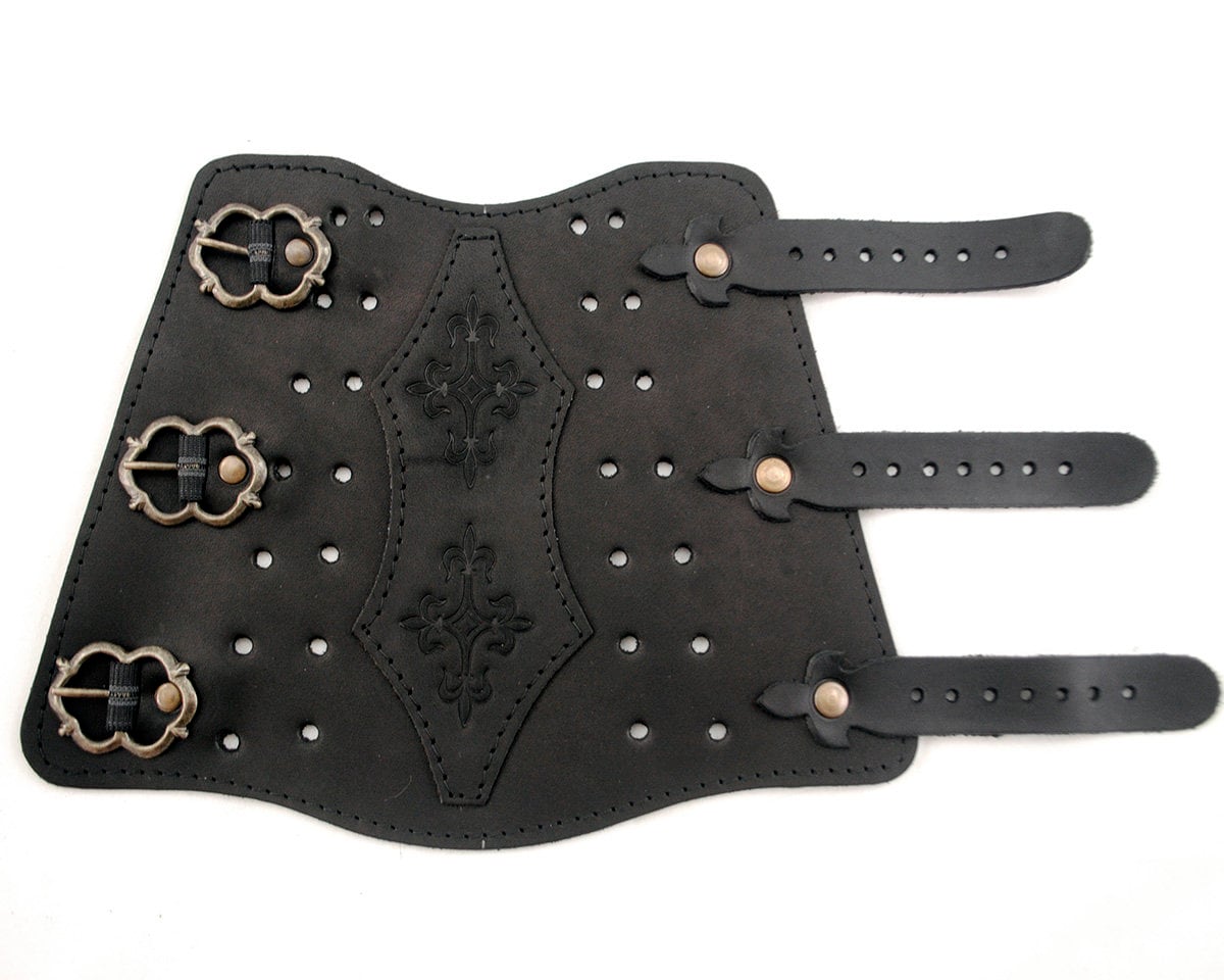 Leather Archery Arm Guard fleur-de-lis | Etsy