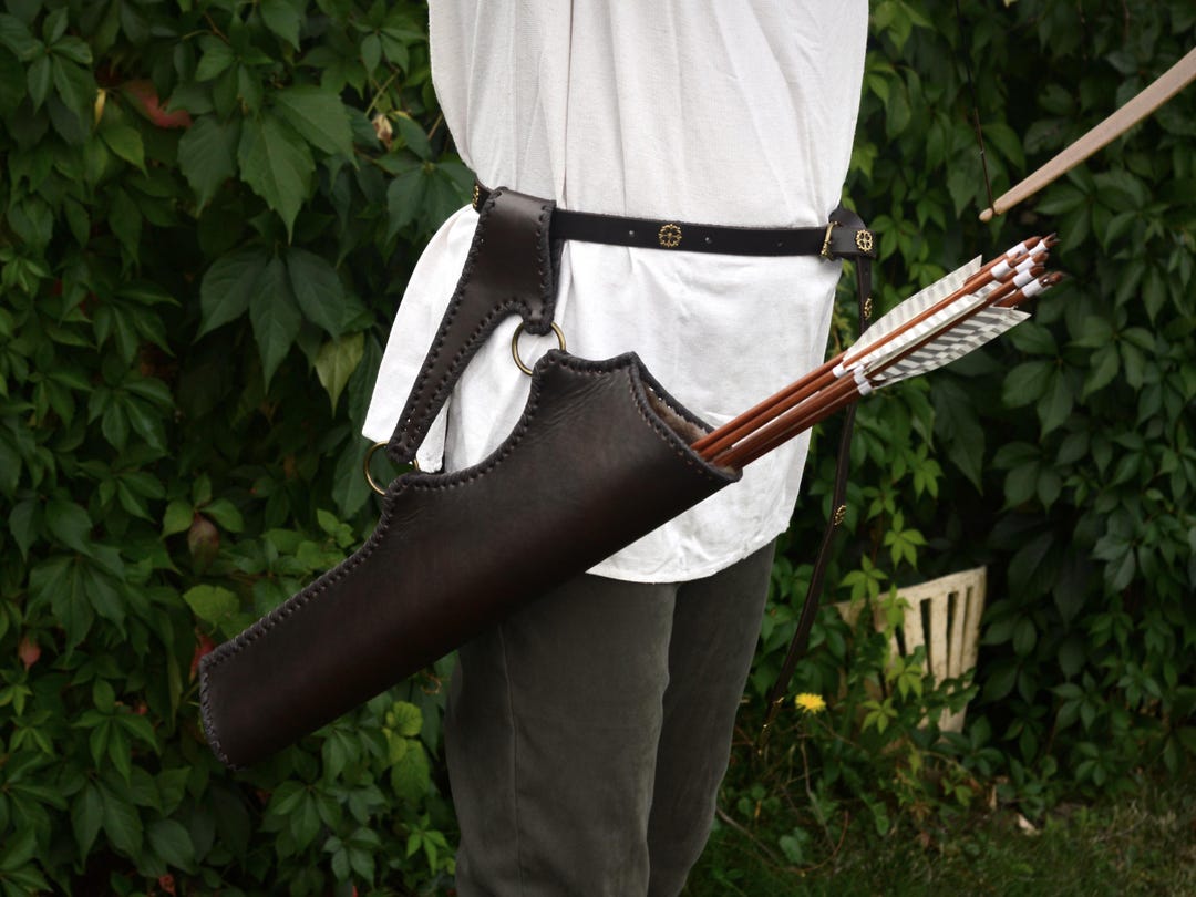 Leather Side Quiver With Brass Rings - Etsy