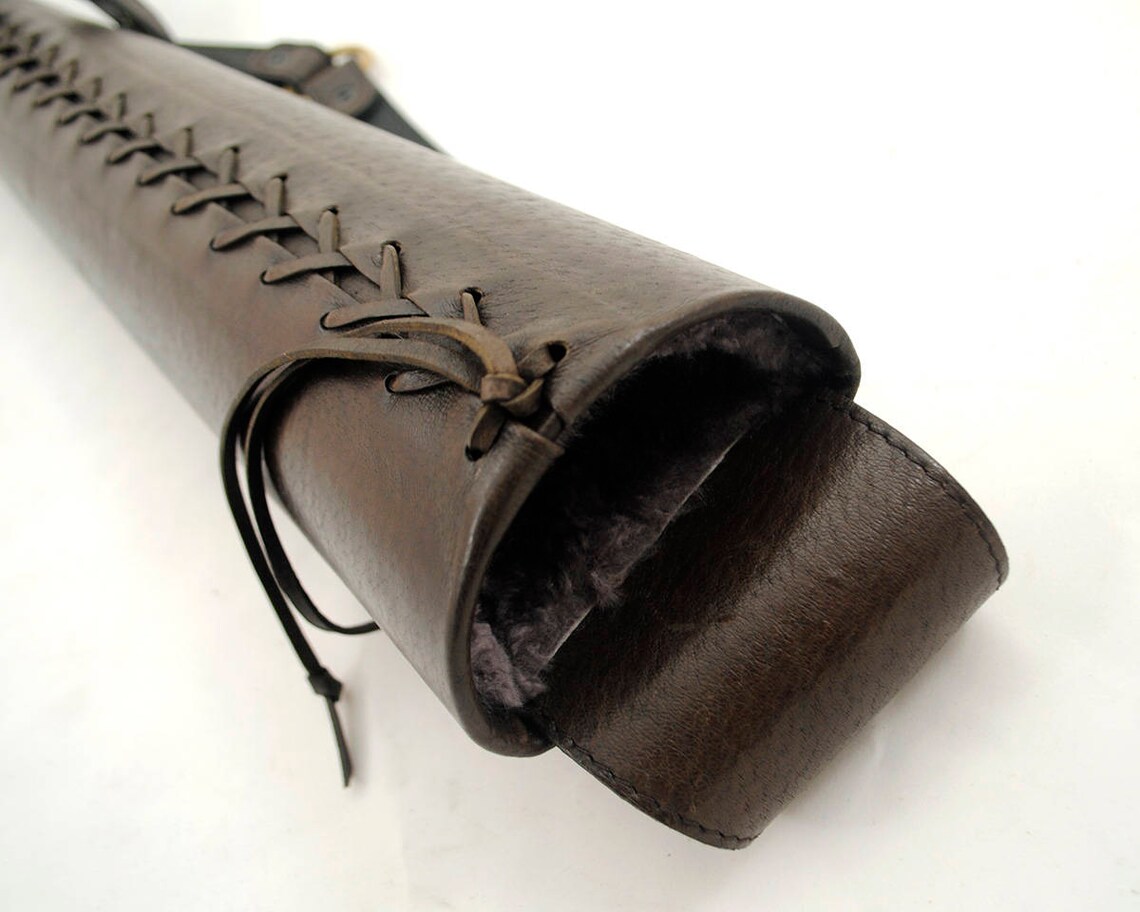 Leather Semicircular Back Quiver Lace-up Version - Etsy