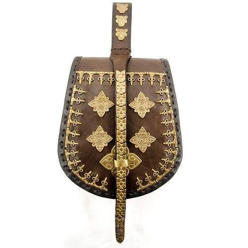 Medieval Pear-shaped Viking Leather Purse With Brass Fittings - Etsy