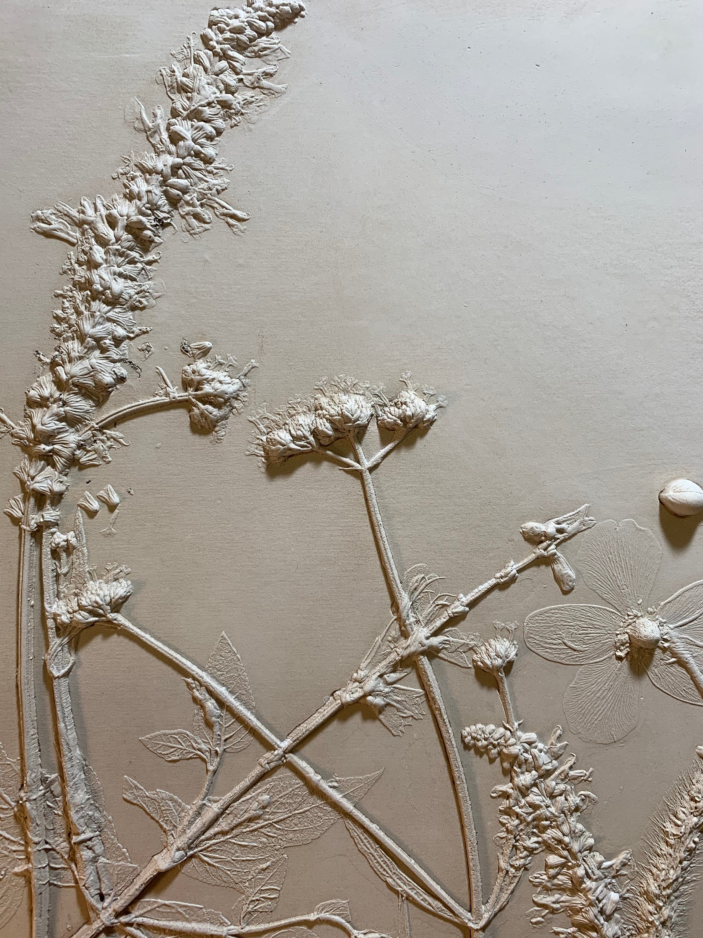 Large Plaster Bas-relief Casting Consists of Blue Wonder, Vervain ...