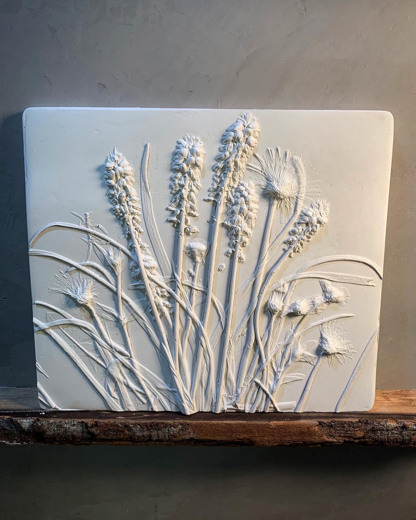 Original Plaster Bas Relief Wall Art Consisting of Grape Hyacinth ...