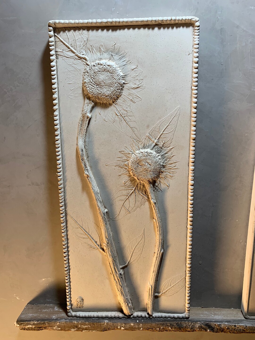 Whimsical Sunflower Botanical Bas Relief Wall Art 10x22 Inch ...