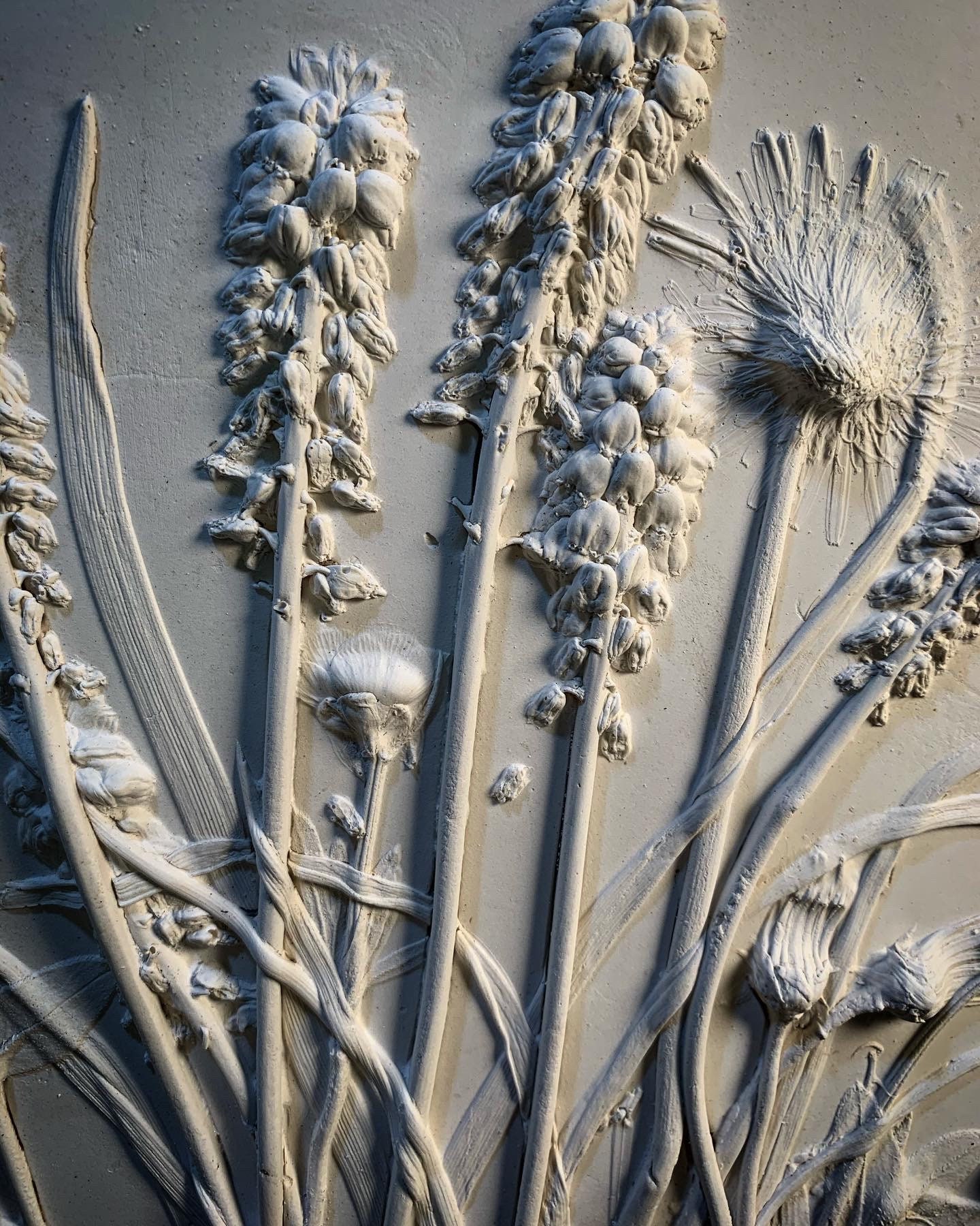 Original Plaster Bas Relief Wall Art Consisting of Grape Hyacinth ...