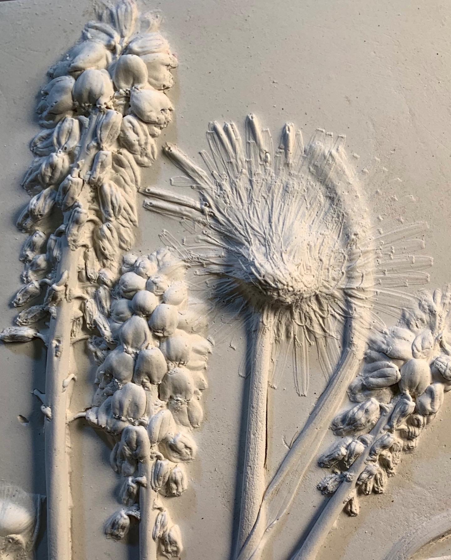 Original Plaster Bas Relief Wall Art Consisting of Grape Hyacinth ...