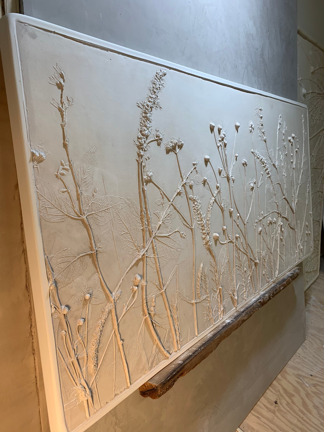 Large Plaster Bas-relief Casting Consists of Blue Wonder, Vervain ...