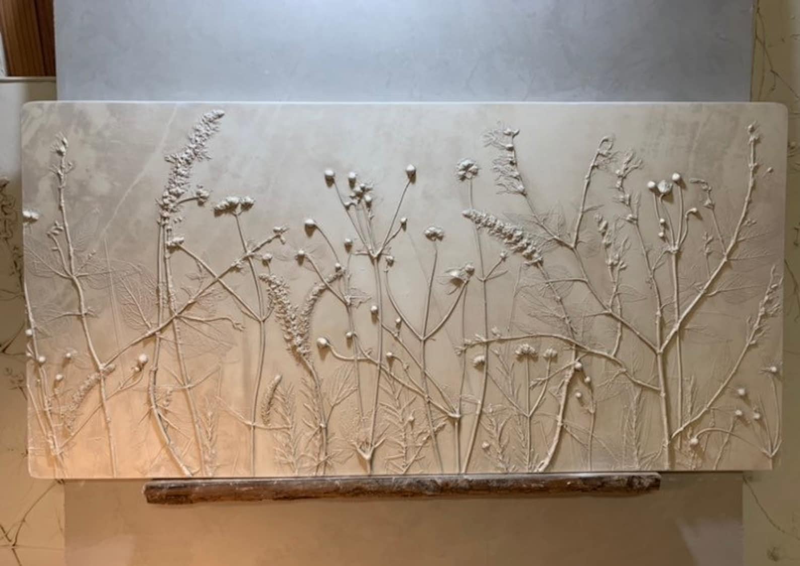 Large Plaster Bas-relief Casting Consists of Blue Wonder, Vervain ...