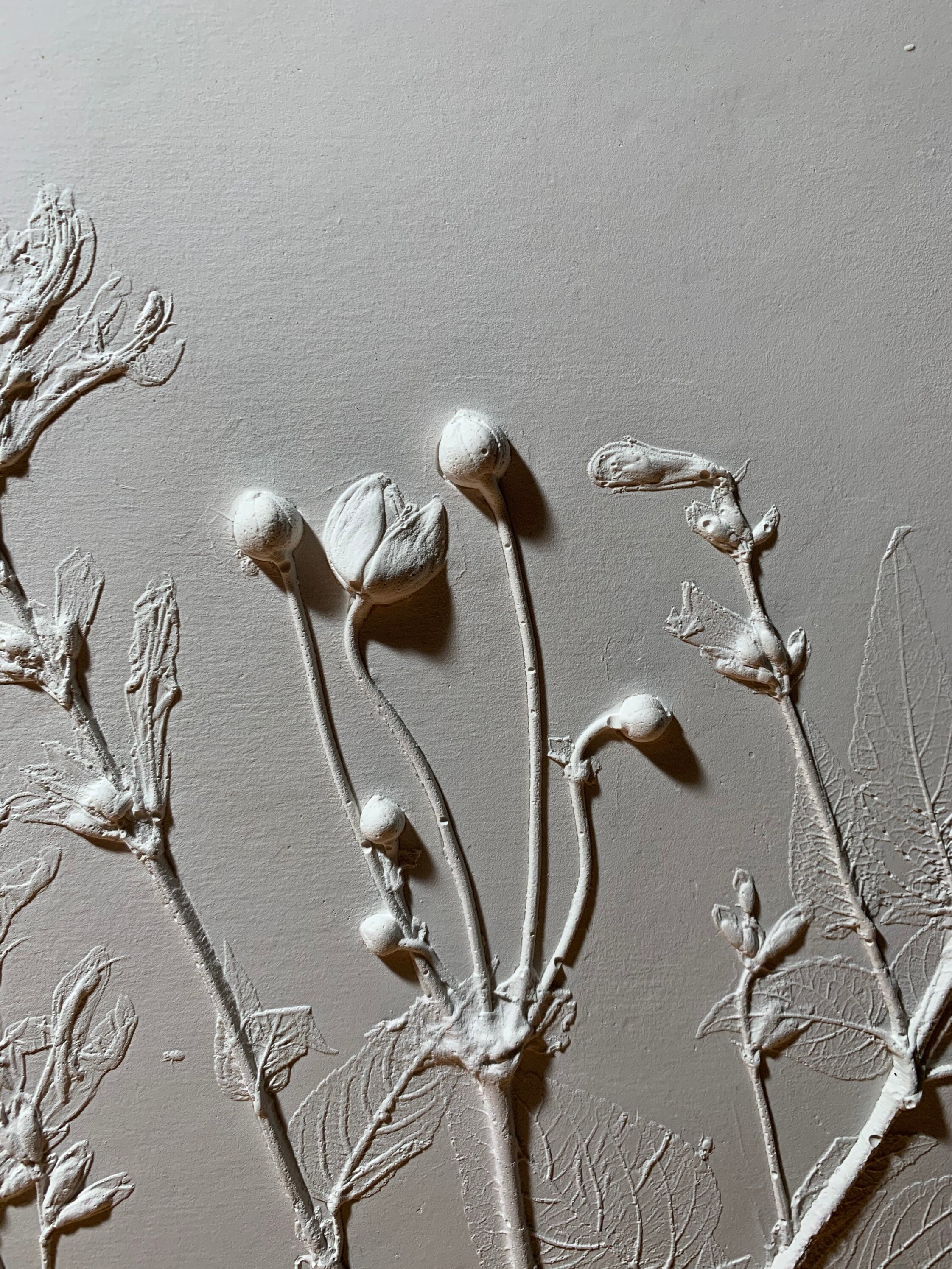 Framed 23x44 1/2 Large Plaster Bas-relief Casting Consists of Blue ...