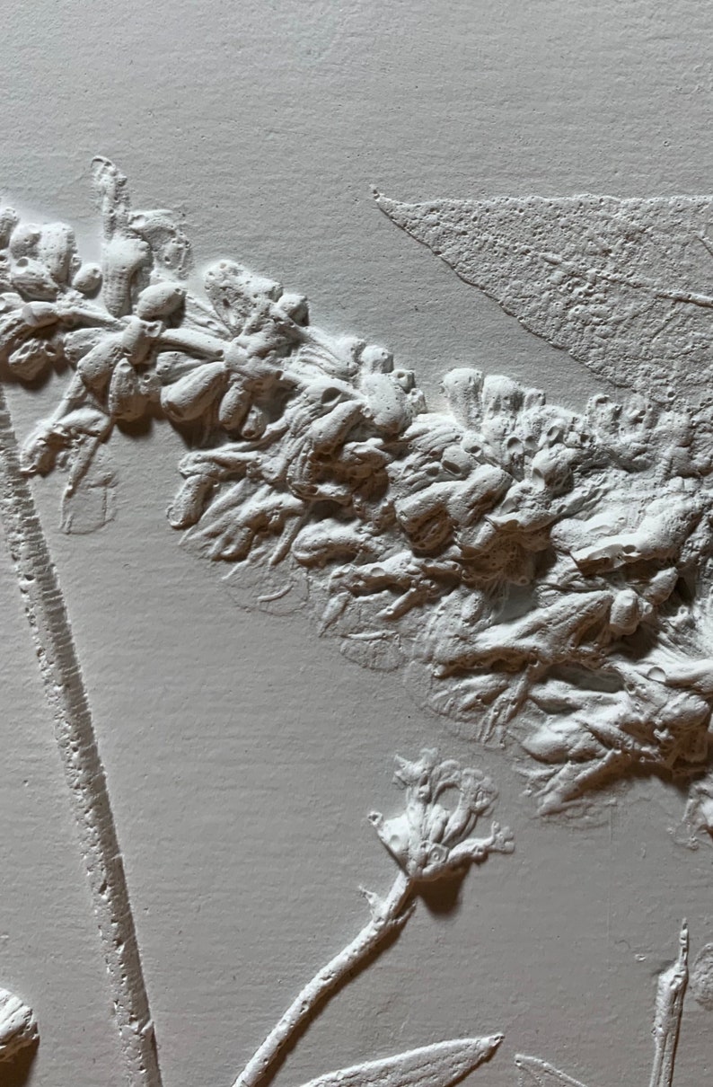 Framed 23x44 1/2 Large Plaster Bas-relief Casting Consists of Blue ...