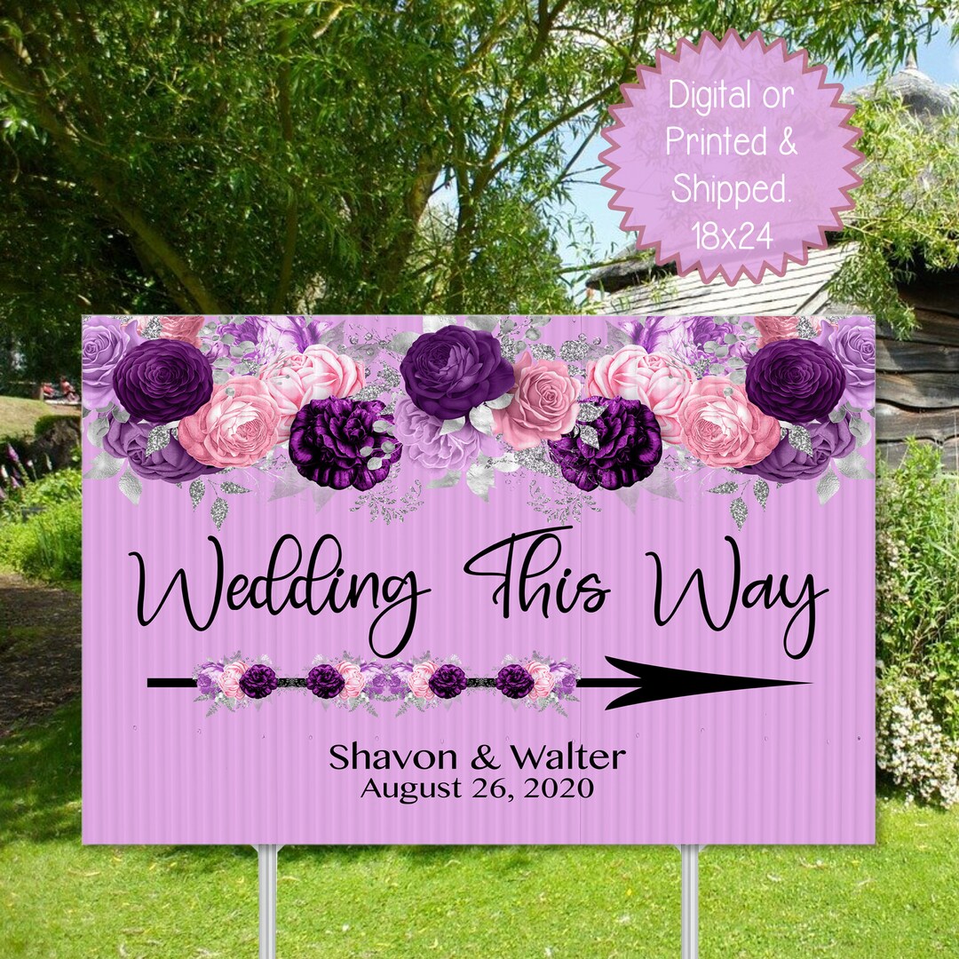 Wedding This Way Yard Sign - Welcome Sign Wedding - Wedding Signs ...