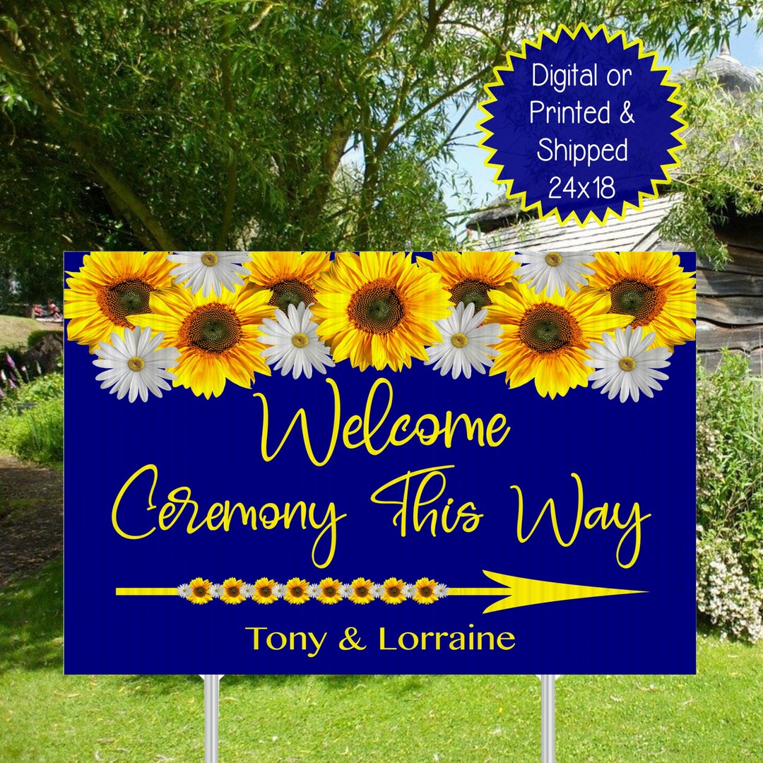 Ceremony This Way Yard Sign - Welcome Wedding Sign - Wedding Signs ...