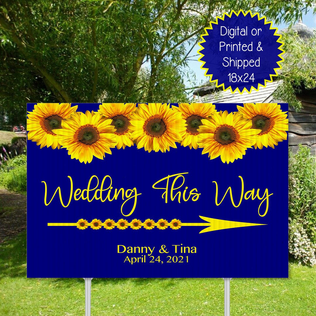 Wedding This Way Yard Sign Welcome Wedding Sign Wedding Signs Welcome ...