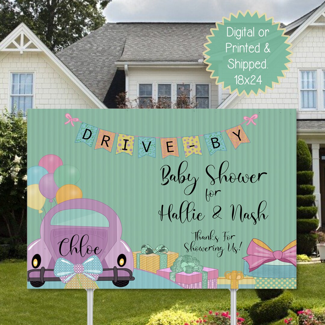 Drive by Baby Shower Yard Sign - Drive Thru Baby Shower - Quarantine ...