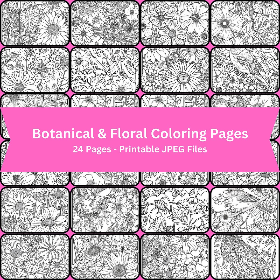 24 Botanical and Floral Coloring Pages for All Ages Printable ...