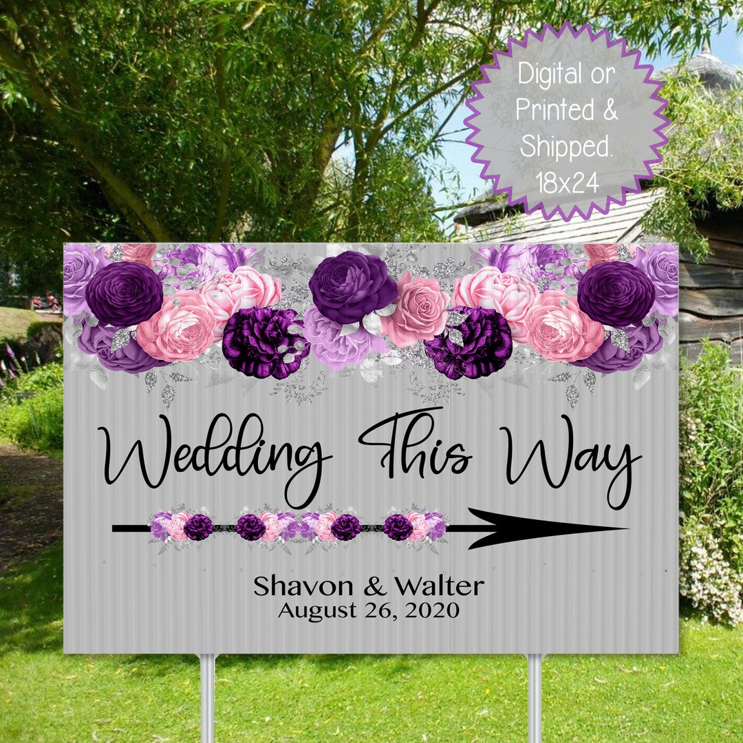 Wedding This Way Yard Sign - Welcome Sign Wedding - Wedding Signs ...