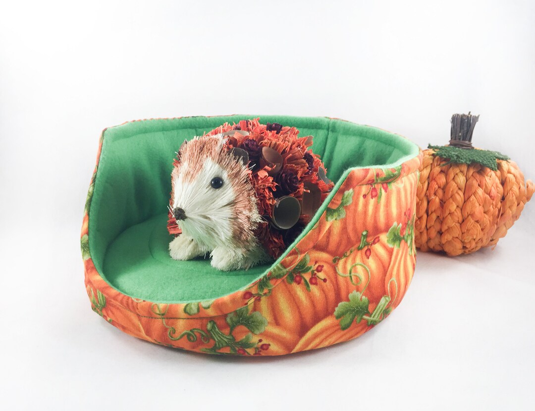 Pumpkin Fleece Cuddle Cup Bed With Removable Pad for Guinea Pigs ...