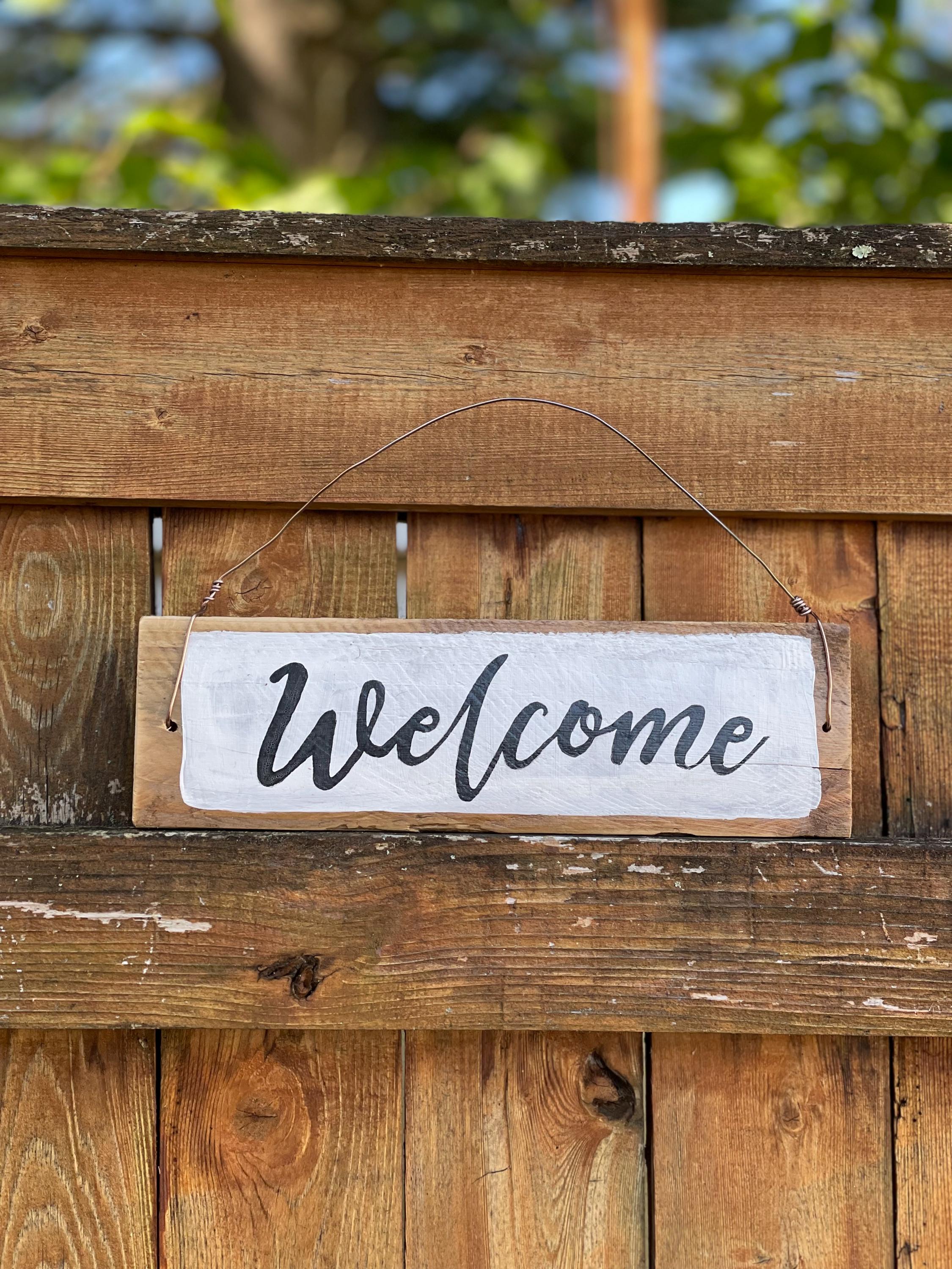 Rustic Welcome Sign Reclaimed Wood Welcome Sign - Etsy