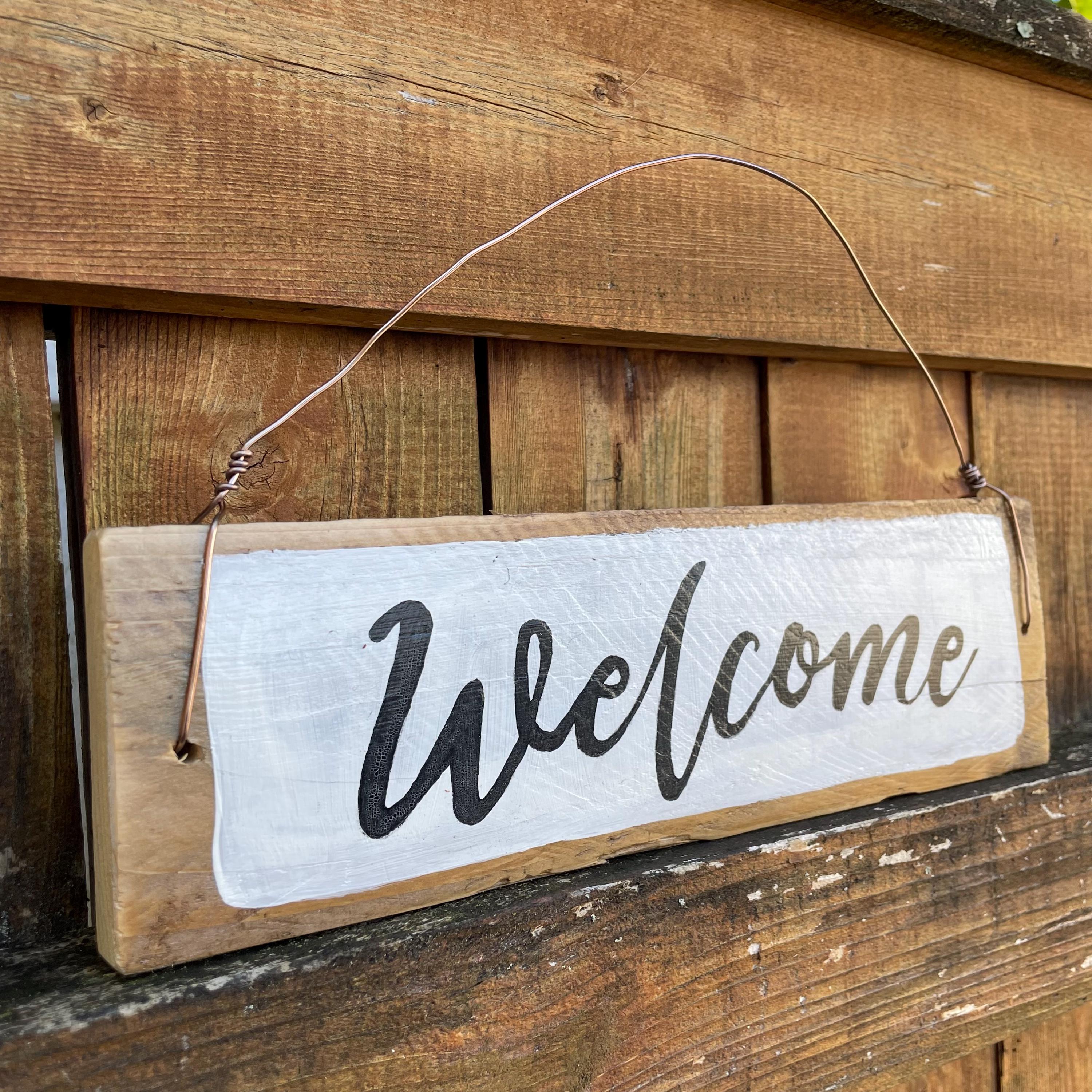 Rustic Welcome Sign Reclaimed Wood Welcome Sign - Etsy