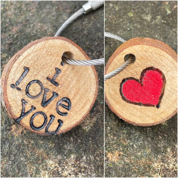 Wood Slice Keyring - Etsy