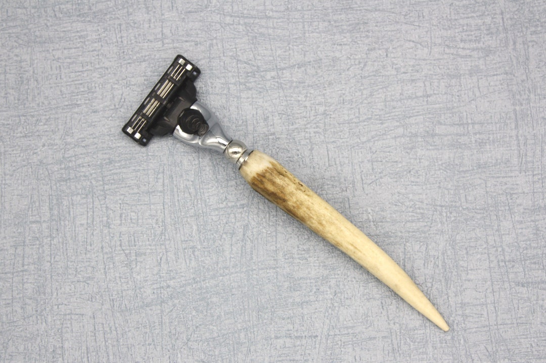 Mach 3 Razor With Antler Handle - Etsy