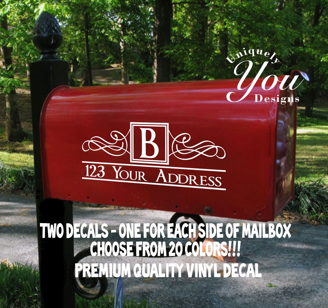 Mailbox Decal #7 - Custom Personalized Vinyl Mailbox Decal - SET OF 2 ...