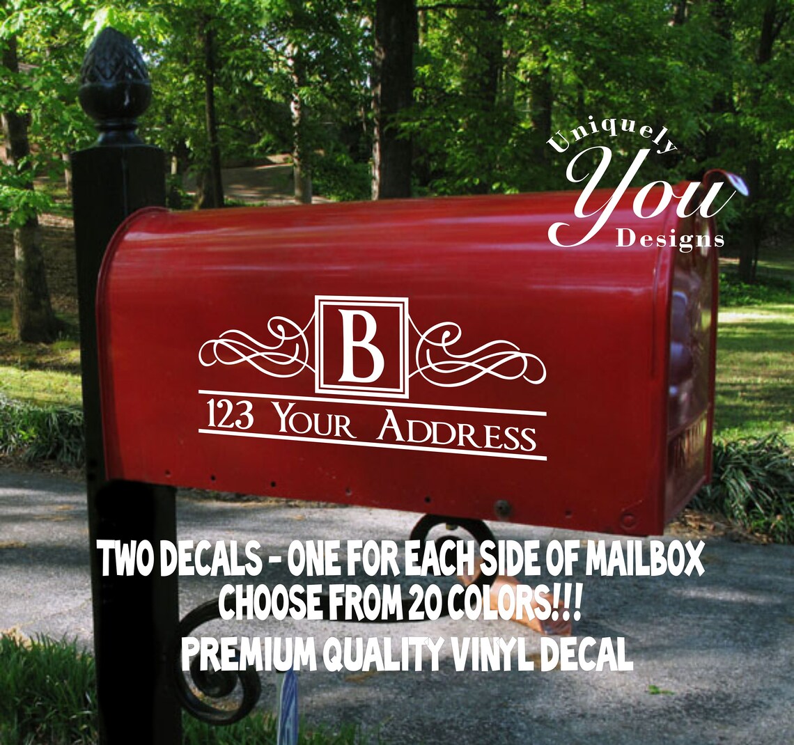 Mailbox Decal #7 - Custom Personalized Vinyl Mailbox Decal - SET OF 2 ...