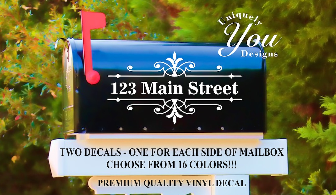 Mailbox Decal #8 - Custom Personalized Vinyl Mailbox Decal - SET OF 2 ...