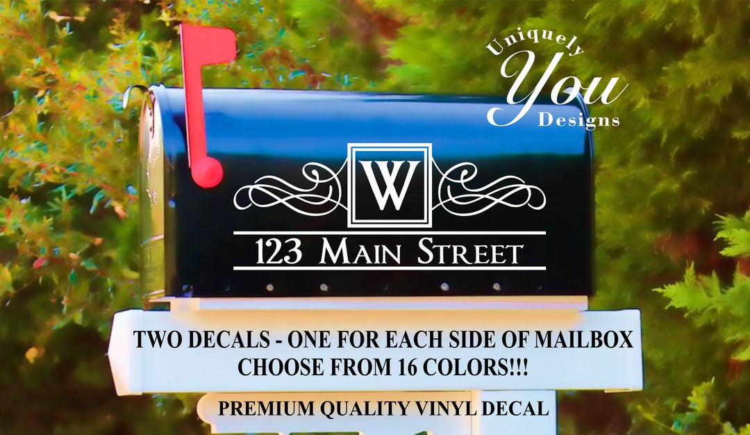Mailbox Decal #7 - Custom Personalized Vinyl Mailbox Decal - SET OF 2 ...
