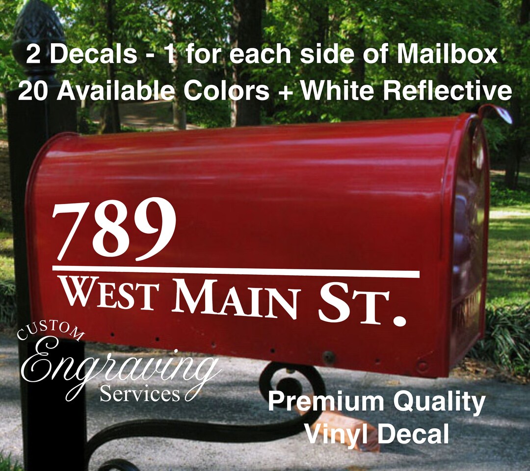 Mailbox Decal #18 - Custom Personalized Vinyl Mailbox Decal - SET OF 2 ...