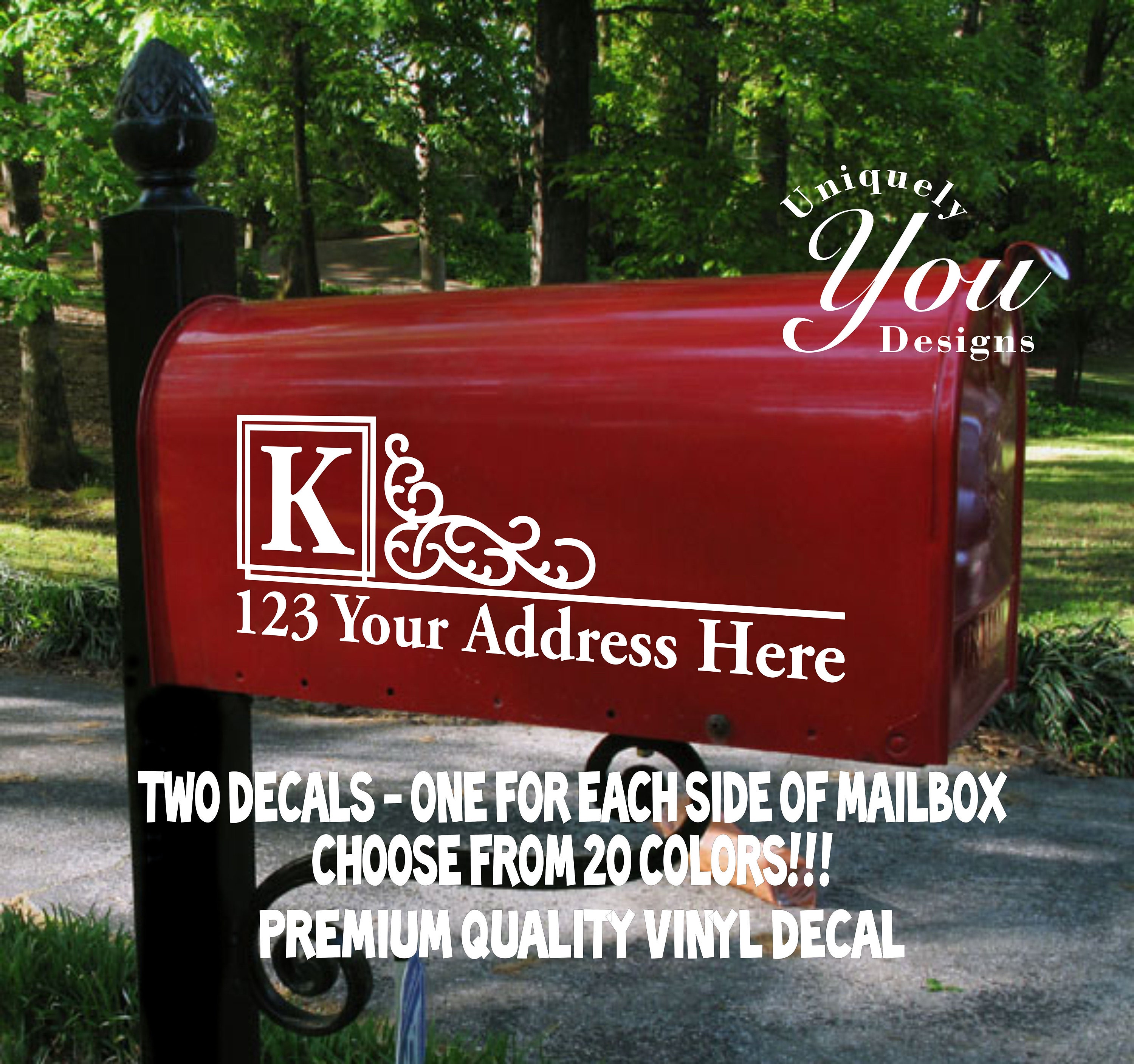 Mailbox Decal #10 - Custom Personalized Vinyl Mailbox Decal - SET OF 2 ...