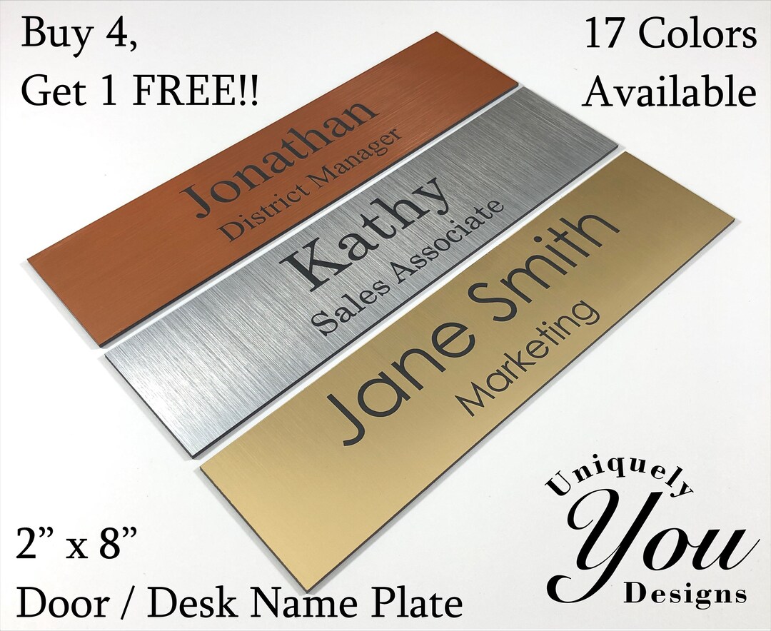 Office Door Plate or Desk Plate Custom Engraved. High Quality Material ...
