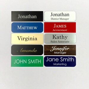 Name Tag Badge With Pin or Magnet Attachment Employee | Etsy