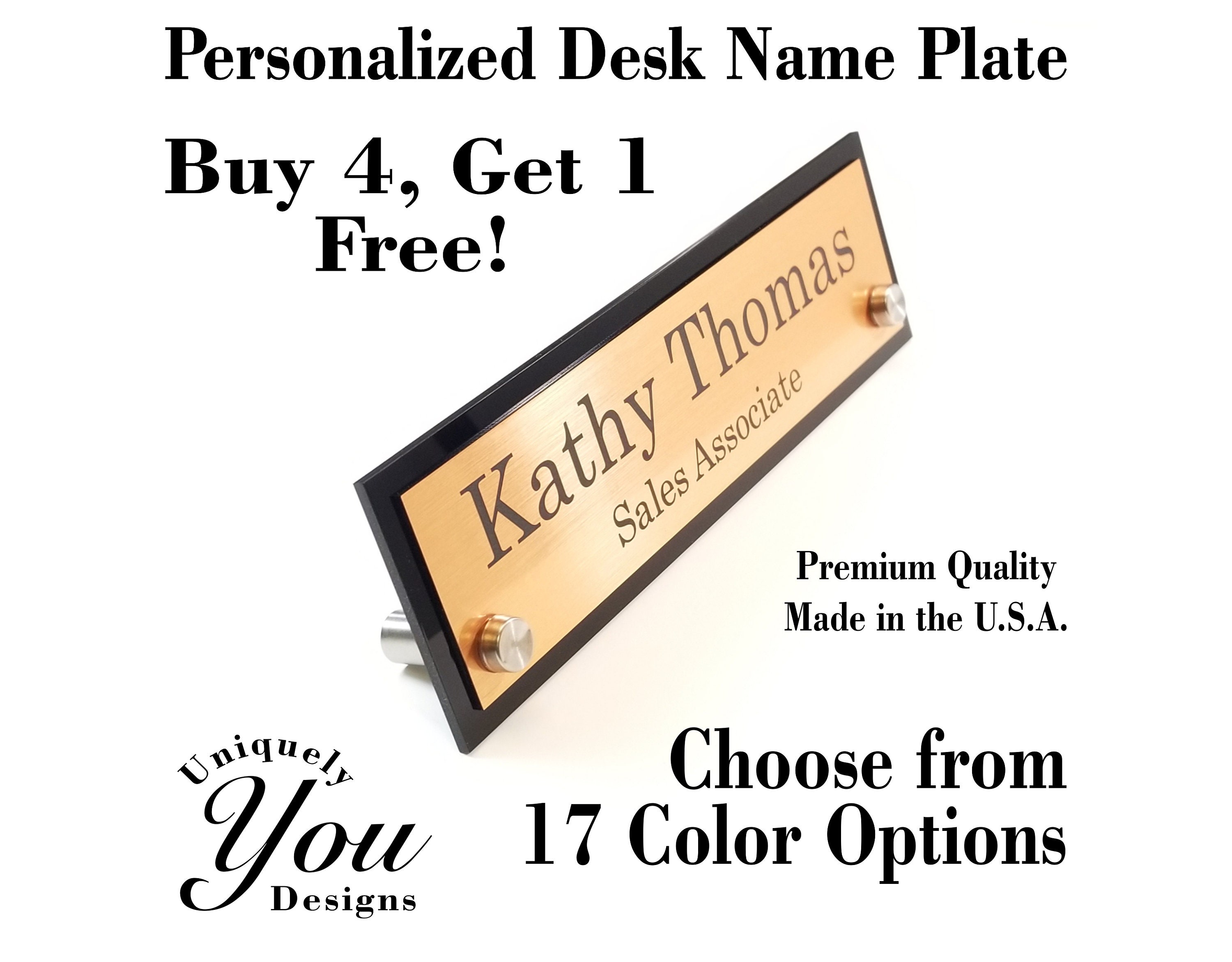 Personalized Desk Plate - Custom Engraved HIGH QUALITY Two Tone With ...