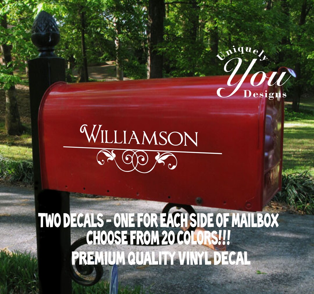 Mailbox Decal #3 - Custom Personalized Vinyl Mailbox Decal - SET OF 2 ...