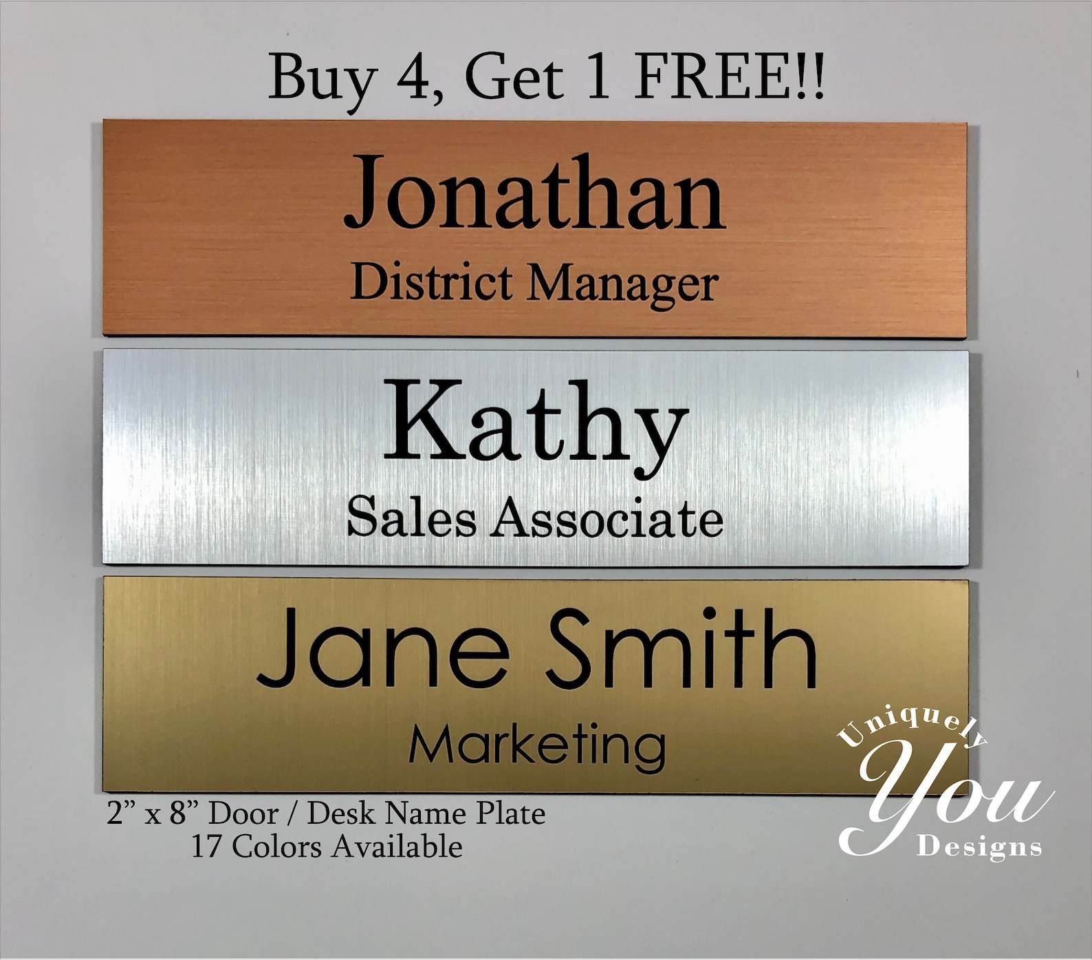 Office Door Plate or Desk Plate Custom Engraved. High Quality Material ...