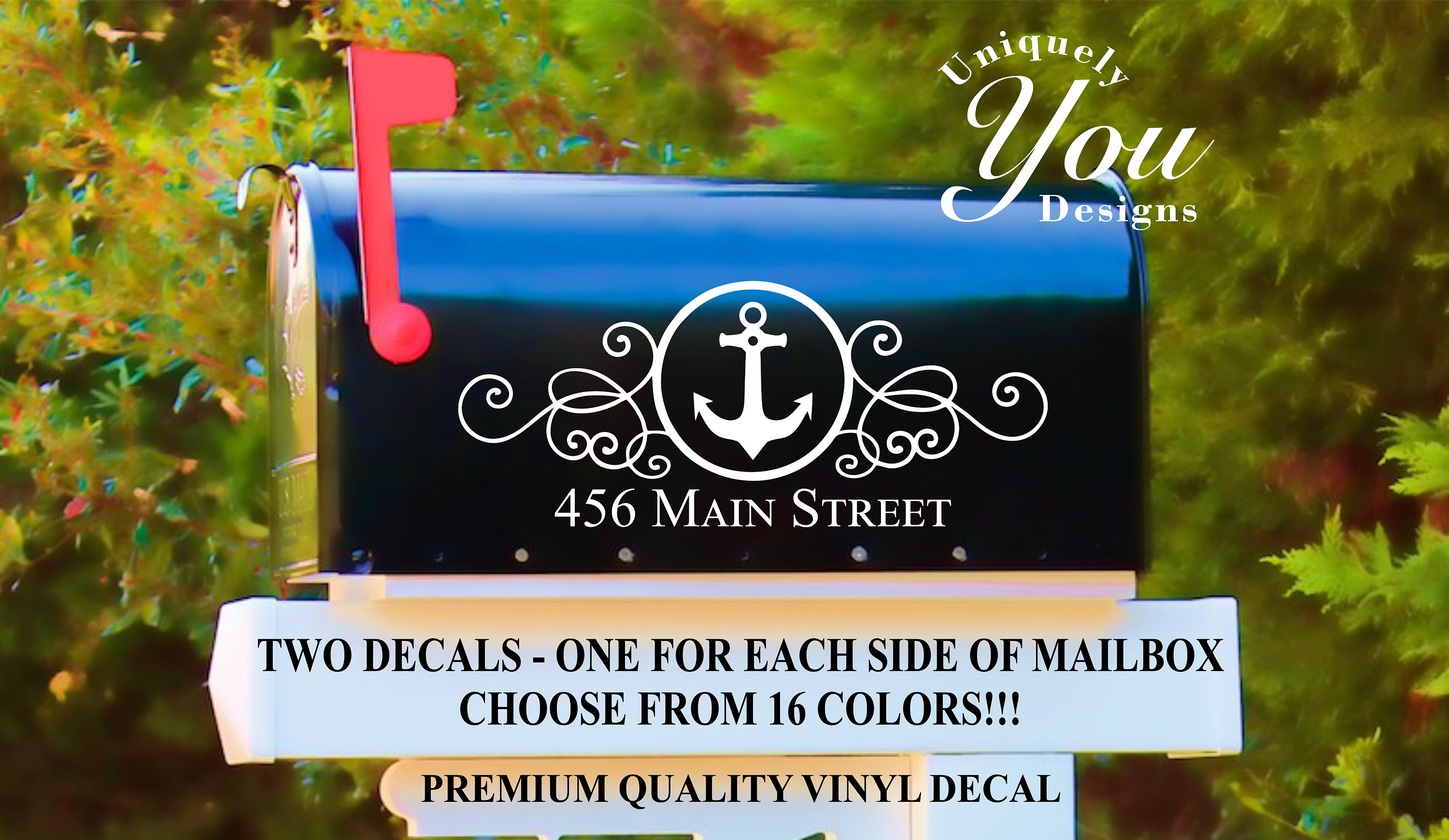 Mailbox Decal #11 - Custom Personalized Vinyl Mailbox Decal - ANCHOR ...