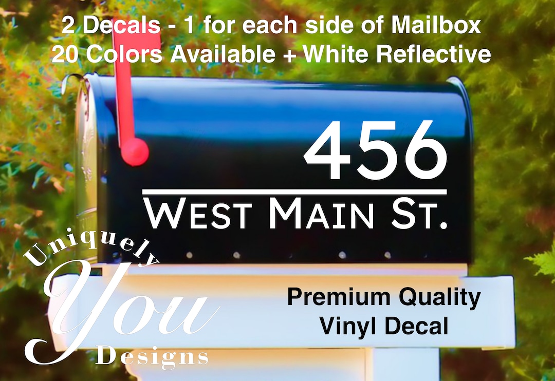 Mailbox Decal #19 - Custom Personalized Vinyl Mailbox Decal - SET OF 2 ...