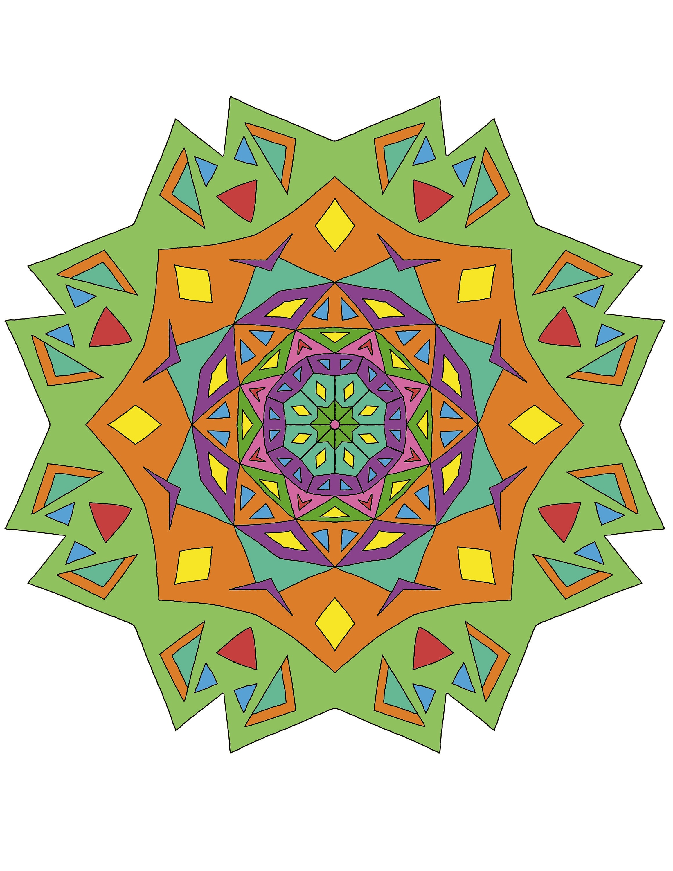 Geometric Mandala-style Coloring Page - Etsy