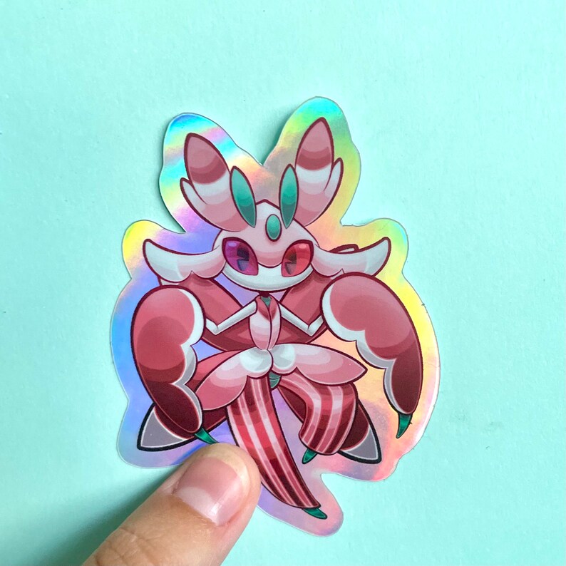 Cute Lurantis Holographic Pokémon Sticker - Etsy