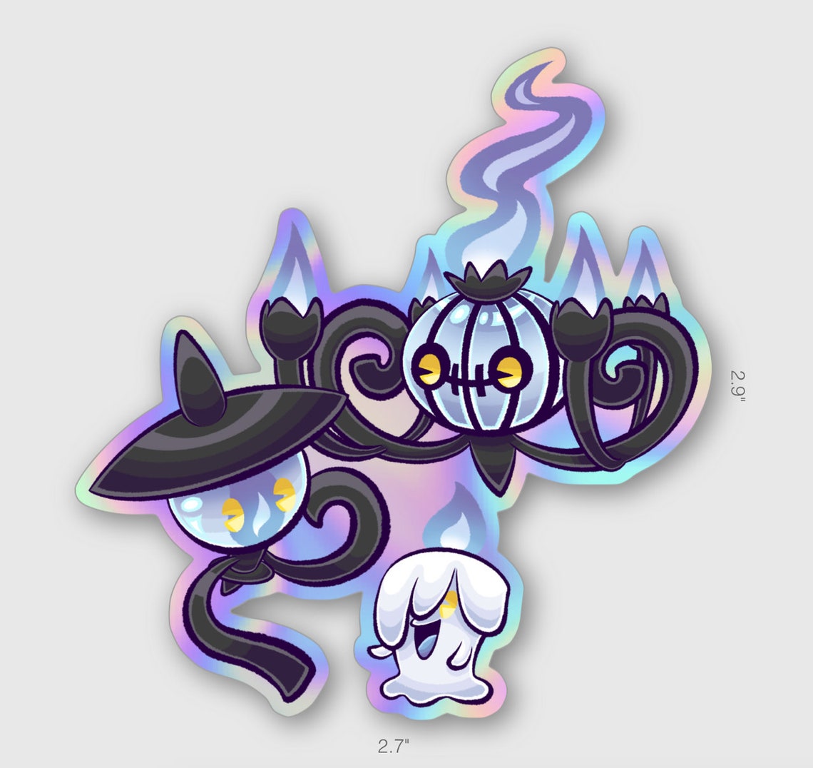 Cute Chandelure, Litwick, and Lampent Pokemon Holographic Sticker - Etsy