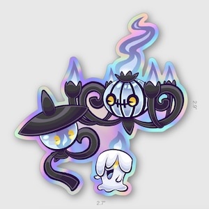 Cute Chandelure, Litwick, and Lampent Pokemon Holographic Sticker - Etsy